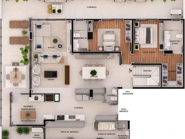 Alto Padrao Parque Barigui Garden Duplex 4 quartos 231 m² privativos