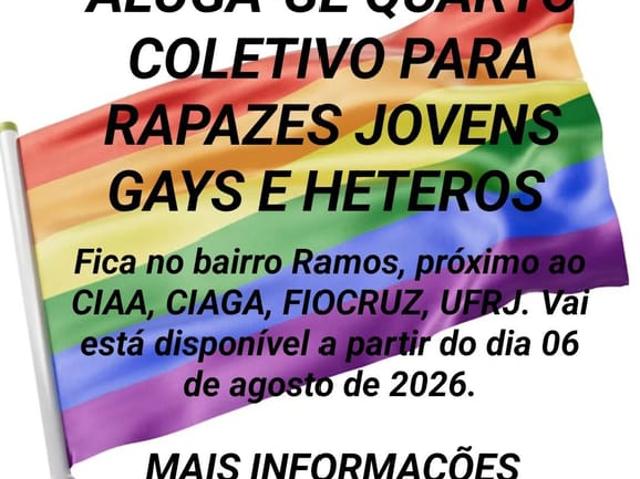 ALUGA SE QUARTO COLETIVO PARA RAPAZES JOVENS GAYS E HETEROS
