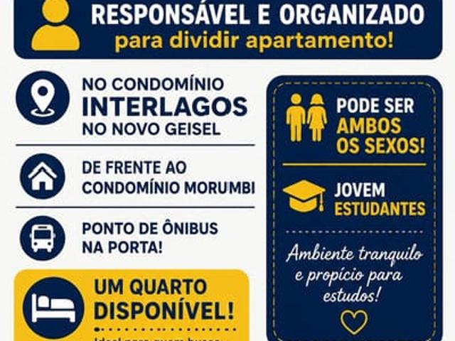 Aluga se quarto! apartamento Compartilhado!