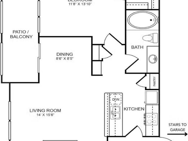 Annapolis Bay 1 Bedroom, 1 Bathroom, Garage 819 SF 11CG