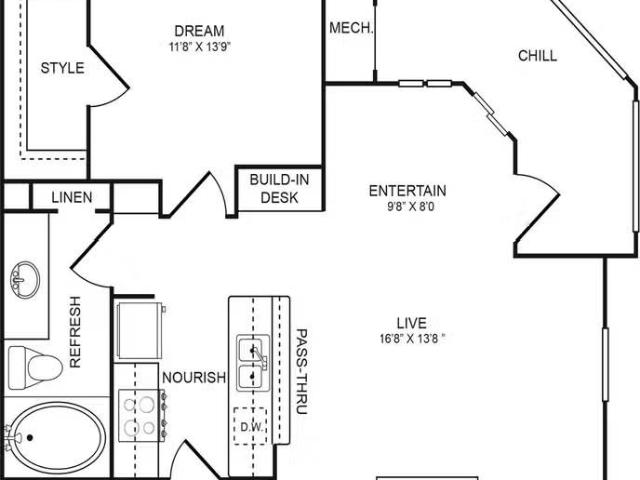 Annapolis Bay 1 Bedroom, 1 Bathroom 813 SF 11B