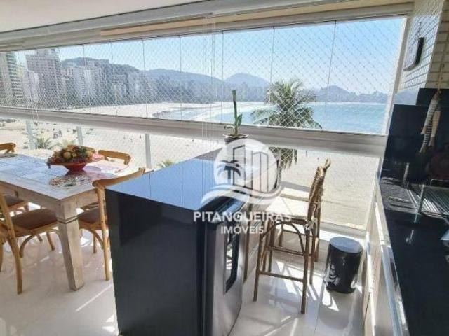 Astúrias Maravilhoso Apartamento Frente Total ao Mar, Varanda Gourmet Guarujá/SP