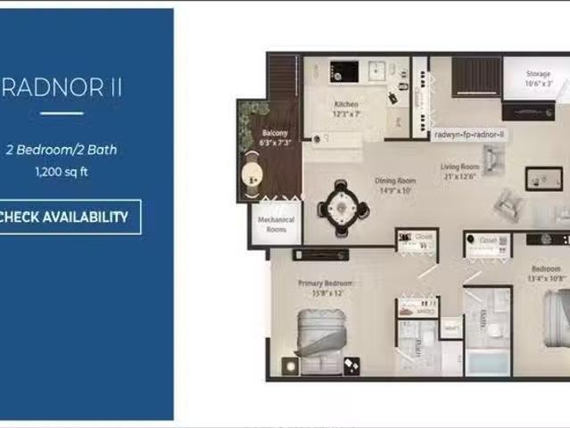 Apartment 2 bedrooms in Bryn Mawr