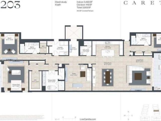 apartment with 3 bedroom, FL FL DS102519238