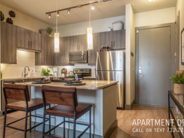 Apartments in Spring. gourmet kitchens and custom cabinets