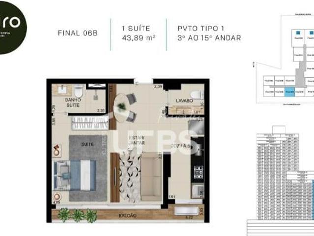 APARTAMENTO 43,89MT 1 QUARTO SETOR SERRINHA