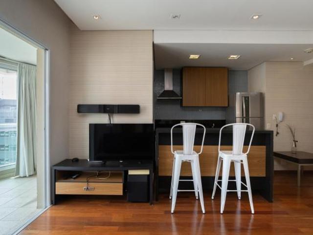 Apartamento 55M², 1Q, 1 Banheiro, 1 Vaga, Varanda, Cozinha Americana, Piscina, Academia, Sauna, Salã