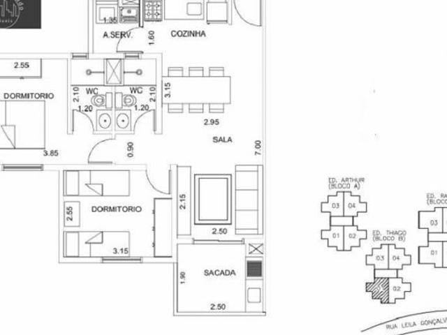 Apartamento 58 m² Residencial Essenza Edifício Thiago