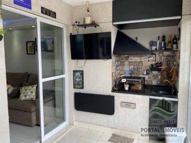Apartamento 60 m² Varanda gourmet I Todo mobiliado I Garagem coberta