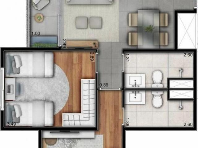 Apartamento 62 m² 2 dormitórios sendo 1 suíte 1 vaga à venda no bairro Planalto São Bernardo d