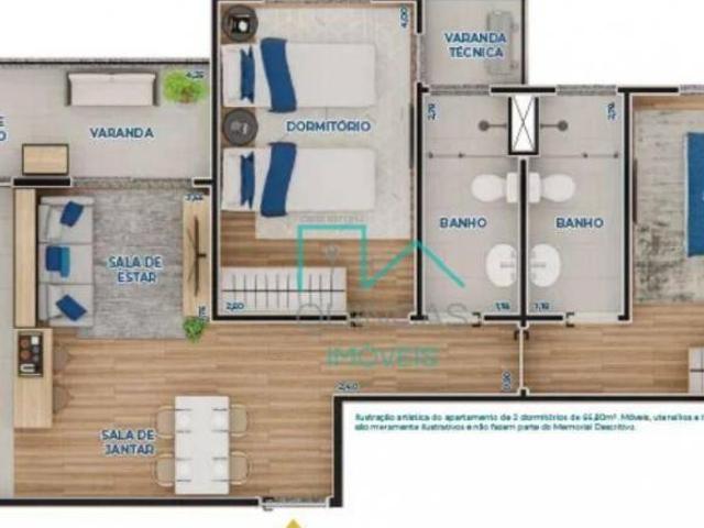 APARTAMENTO 66,8 m² NOVO PARA VENDA, ITUPEVA/SP