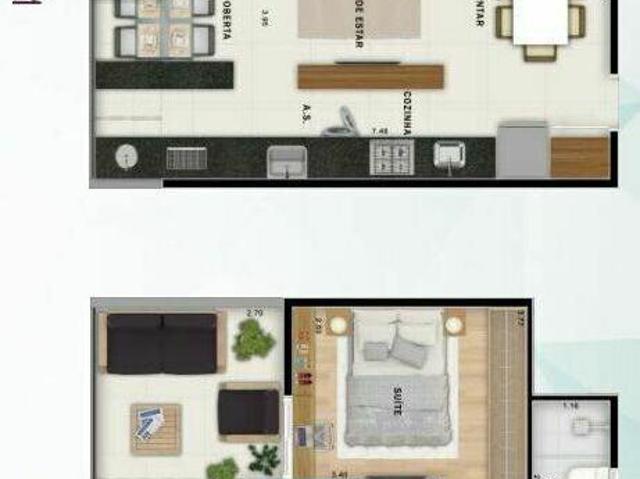 Apartamento 66 m² 3 Dormitórios sendo 1 Suíte 2 vagas à venda no bairro Vila Assunção Santo An