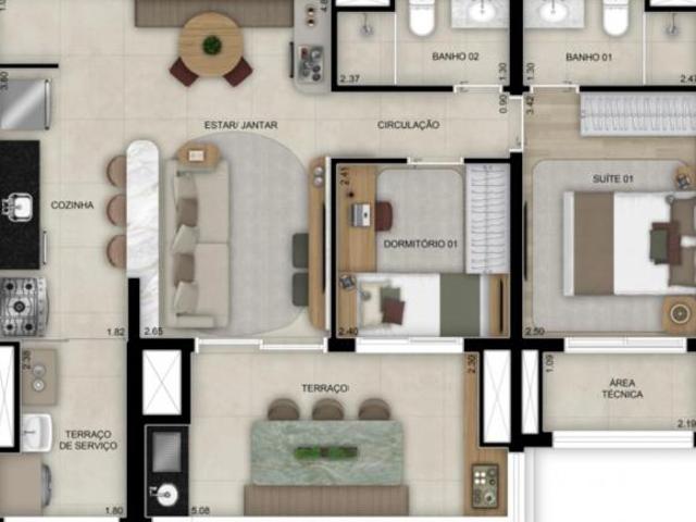 Apartamento 75m² | 2 Dorms 1 suíte | 24º andar | próximo à Congonhas