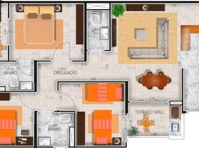 Apartamento 82 m² 3 Dormitórios 1 suíte 3 vagas Varanda Gourmet à venda no bairro Jardim S