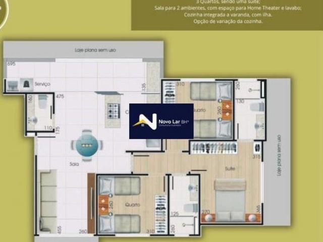 Apartamento 82m², 3 quartos suíte e 2 vagas à venda no Vila Paris