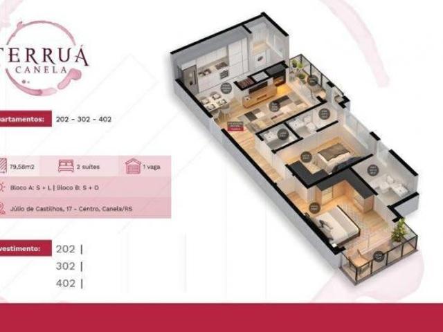Apartamento 02 Dorm. Bairro Centro