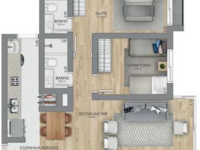Apartamento 02 Dorm. Bairro Centro