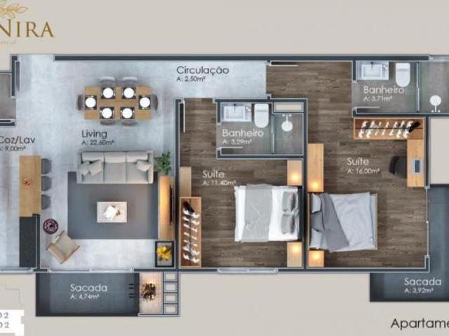Apartamento 02 Dorm. Bairro Centro
