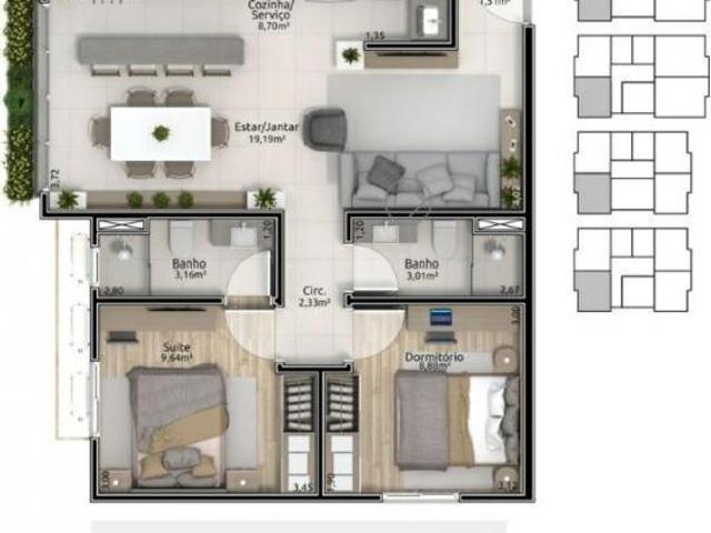 Apartamento 02 Dorm. Bairro Piratini