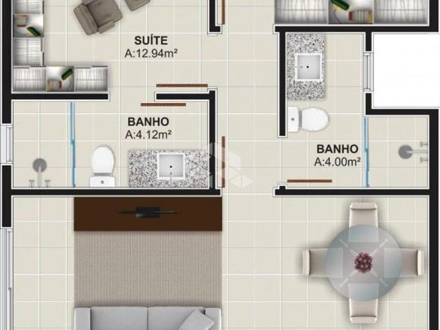 Apartamento 02 dormitórios 01 suíte
