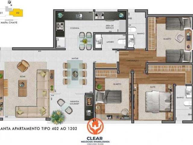 APARTAMENTO 105M² / 3 QUARTOS / LAZER COM QUADRA / EM CONSTRUÇÃO / BAIRRO CASTELO / BH / MG