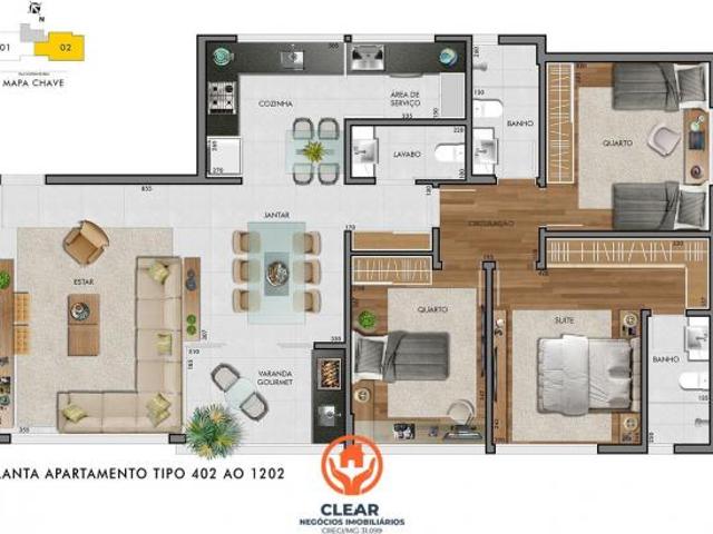 APARTAMENTO 105M² / 3 QUARTOS / LAZER COM QUADRA / EM CONSTRUÇÃO / BAIRRO CASTELO / BH / MG
