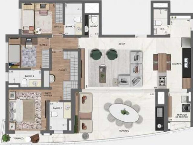 Apartamento 107 m², sendo 3 quartos e 2 vagas a venda no Brooklin