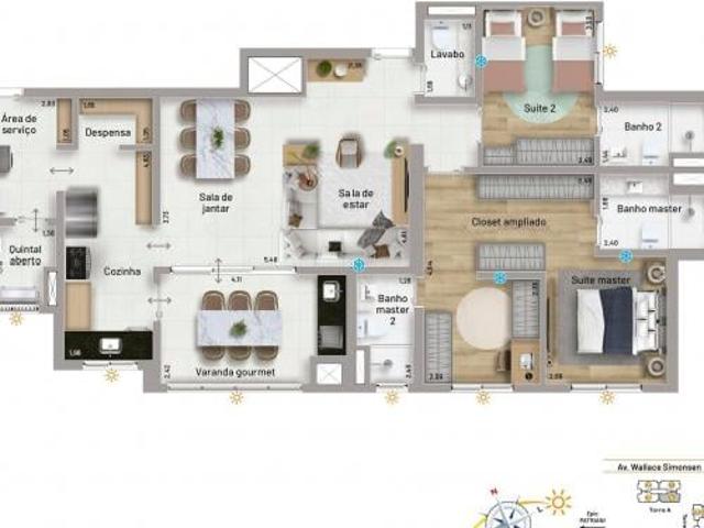 Apartamento 113 m² 3 Suítes 2 vagas à venda no bairro Nova Petrópolis São Bernardo do Campo/SP