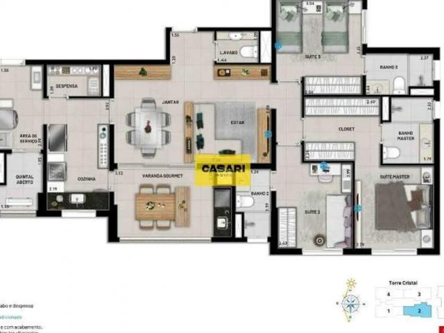 Apartamento 117 m² · 3 Suítes · 2 Vagas no Spettacolo Patriani