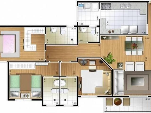 Apartamento 121,58 m² 3 suítes 2 vagas Varanda Gourmet B. Olímpico