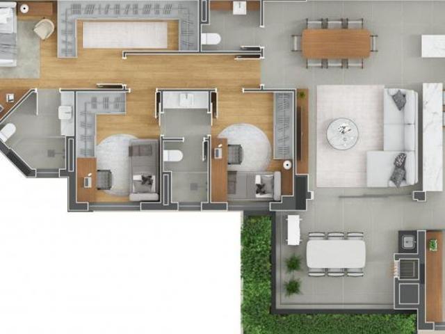 Apartamento 129m2, 3 quartos, 1 suíte, 2 demi suíte, lavabo, 2 vagas, depósito, Alto da Glória