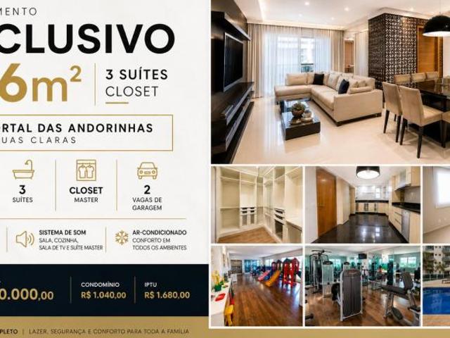 Apartamento 156m² 4 Quartos no Portal das Andorinhas Águas Claras | 3 Suítes | Reformado