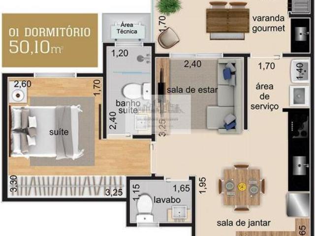Apartamento 1 dormitório no bairro Jardim Pinheiros