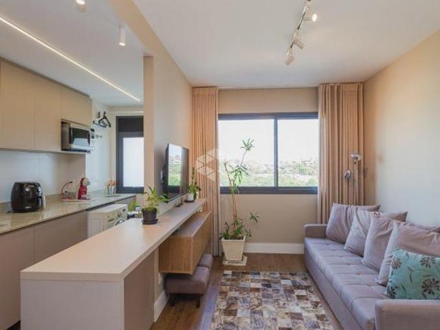 Apartamento 1 dormitório Petrópolis mobiliado com 49,84m² e vaga no Petrópolis