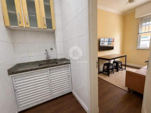 Apartamento 1 Dormitório, Reformado e Frente Mar Santos SP