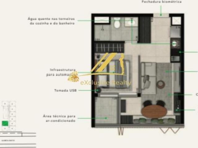 Apartamento 1 dormitório. V3RSO JARDINS TAILORED BY EMILIANO, no Jardins em São Paulo. 34,37m2. Luxo