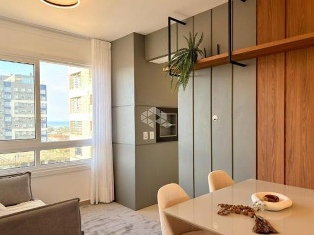 Apartamento 1 dormitórios, banho social, mobiliado com box de garagem, ed. com infra completa na Zon