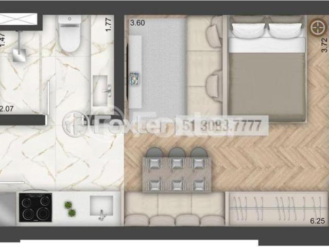 Apartamento, 1 dormitórios, 26.53 m², em Partenon