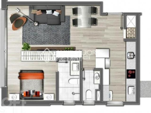 Apartamento, 1 dormitórios, 53.37 m², em Três Figueiras