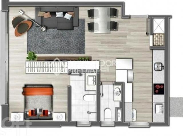Apartamento, 1 dormitórios, 53.37 m², em Três Figueiras