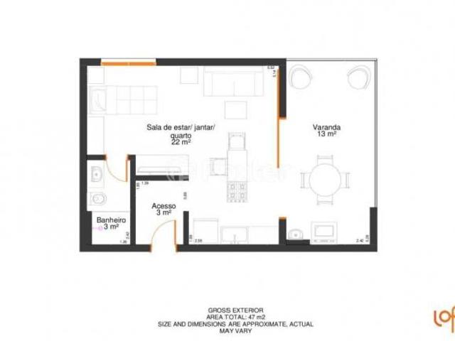 Apartamento, 1 dormitórios, 69.97 m², em Campo Belo
