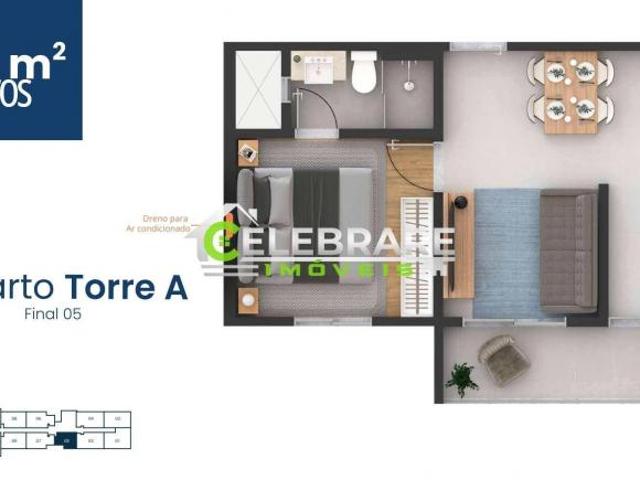 Apartamento 1 quarto Centro | DM301