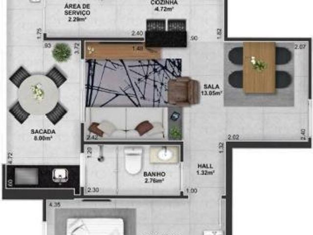 Apartamento 1 Quarto na Praia Grande