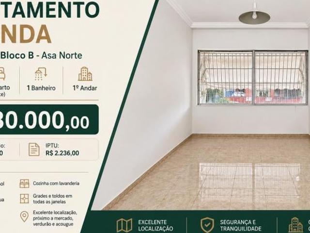 Apartamento 1 Quarto Suíte 46m² à Venda CLN 410 Asa Norte Reformado 1º Andar Brasília DF