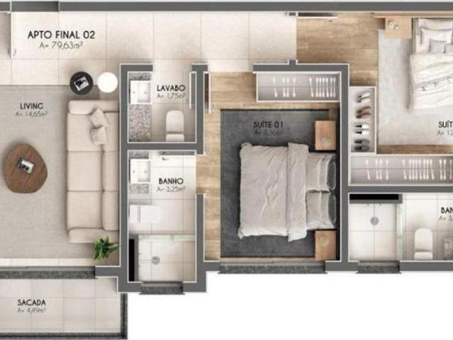 Apartamento 2 Dorm Bairro Centro