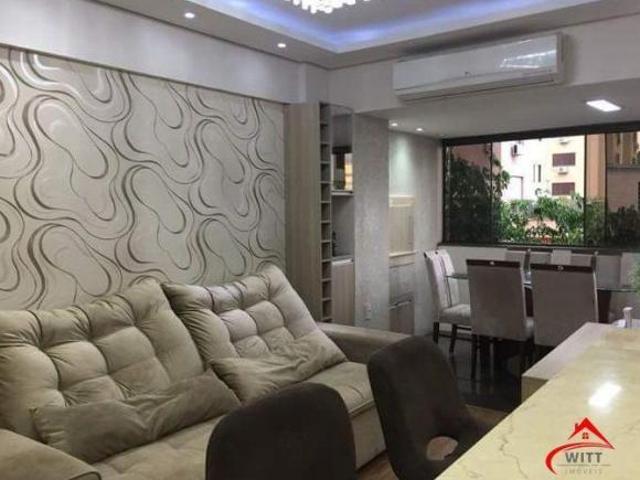 Apartamento 2 dorm, varanda integrada com churrasqueira no centro Cachoeirinha