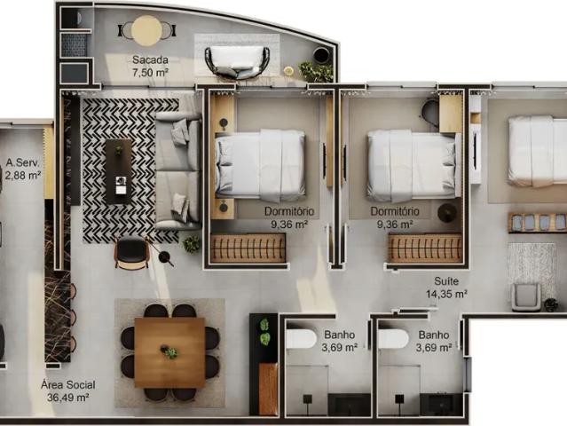 Apartamento 2 Dormitórios para venda em Florianópolis SC