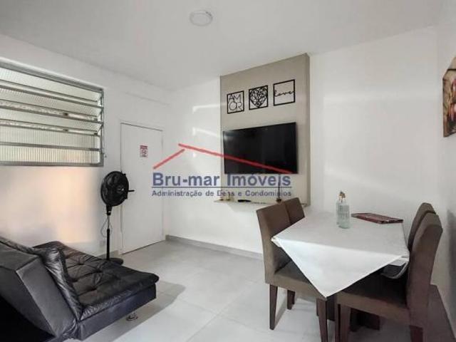 Apartamento 2 dormitórios, Aparecida, reformado, semimobiliado, frente mar