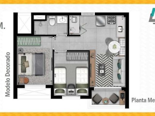 Apartamento 2 Dormitórios c/ vaga Campo Limpo