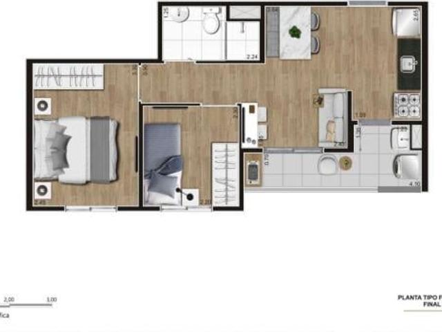 Apartamento 2 Dormitórios Chácara Santo Antonio